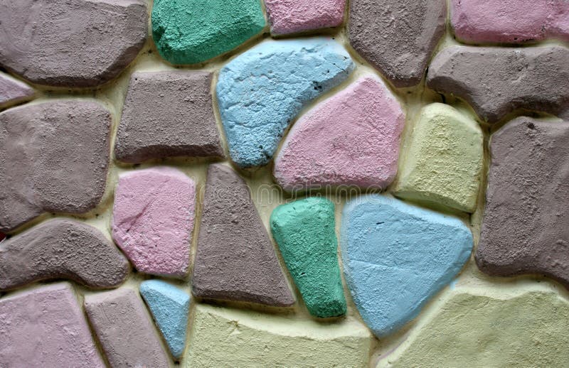 Colorful stone block wall stock photo. Image of pattern - 46742566