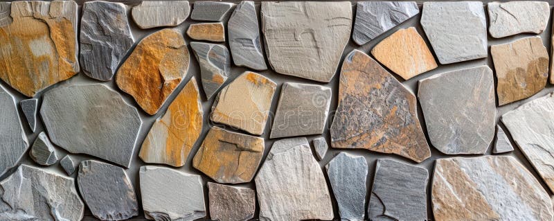 Colorful Stone Cladding with Unique Shapes and Textures Stock ...