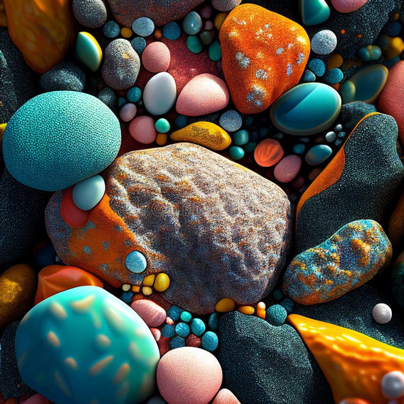 Colorful Stone Textures Composition. Generative Ai. Stock Illustration ...