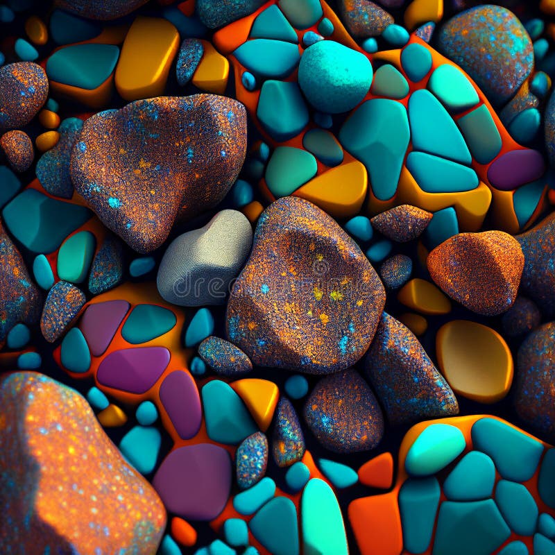 Colorful Stone Textures Composition. Generative Ai. Stock Illustration ...