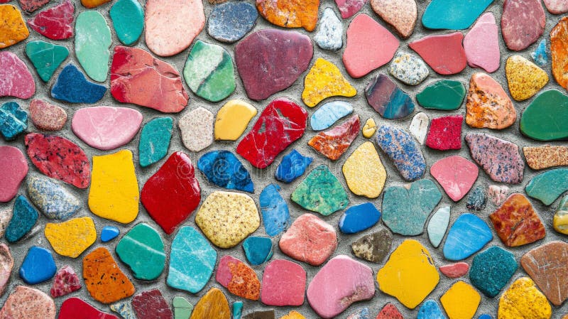 Colorful Stone Mosaic Pattern on a Wall Stock Illustration ...