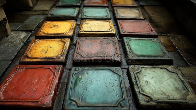 Colorful Stone Pathway stock illustration. Illustration of green ...