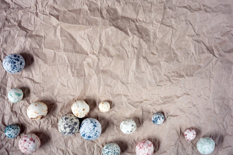 The Colorful Stone Pebble Placed on Wrinkled Brown Paper Stock Image ...