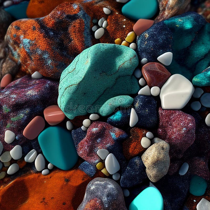 Colorful Stone Textures Composition. Generative Ai. Stock Illustration ...
