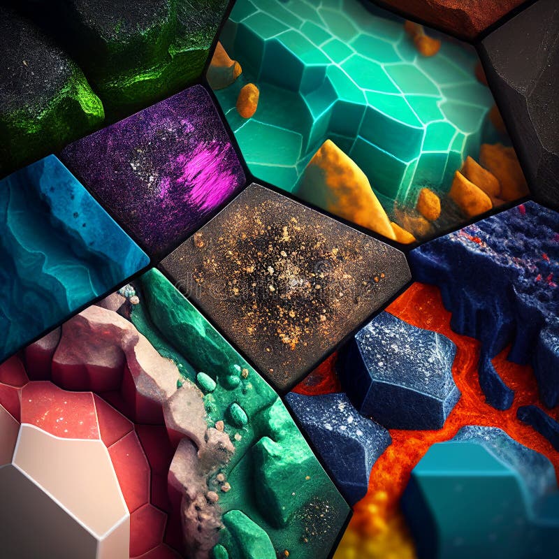 Colorful Stone Textures Composition. Generative Ai. Stock Illustration ...