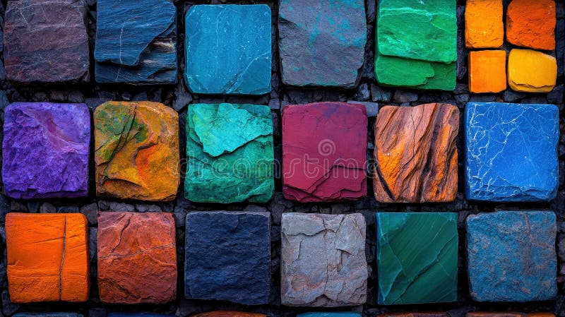 Colorful Stone Tiles Texture Background Design Architecture Wall Mosaic ...