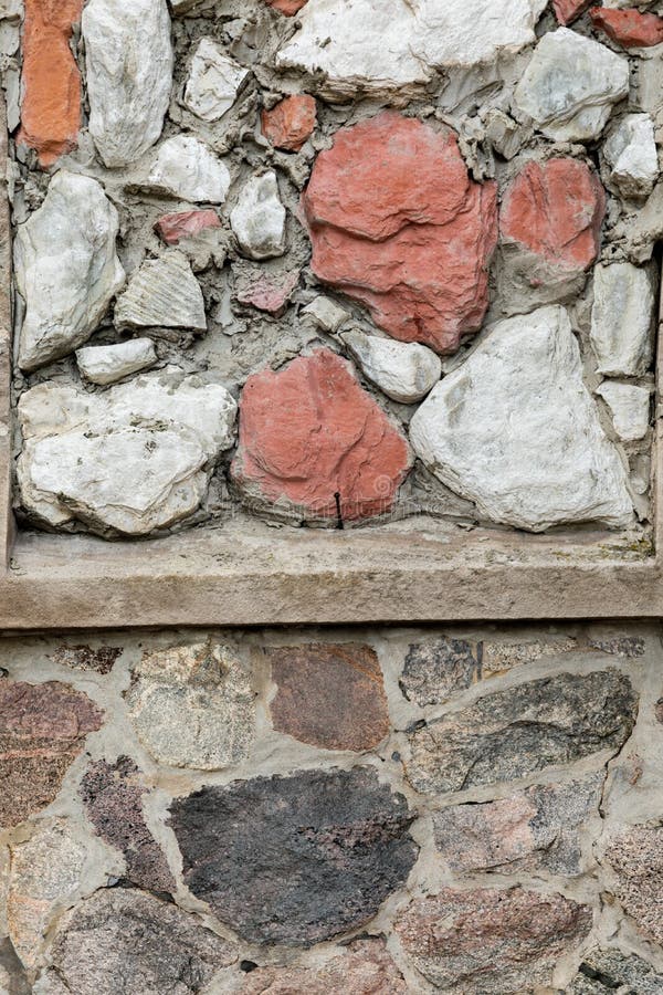 Colorful Stone Wall with Many Textures of Cement Stock Image - Image of ...
