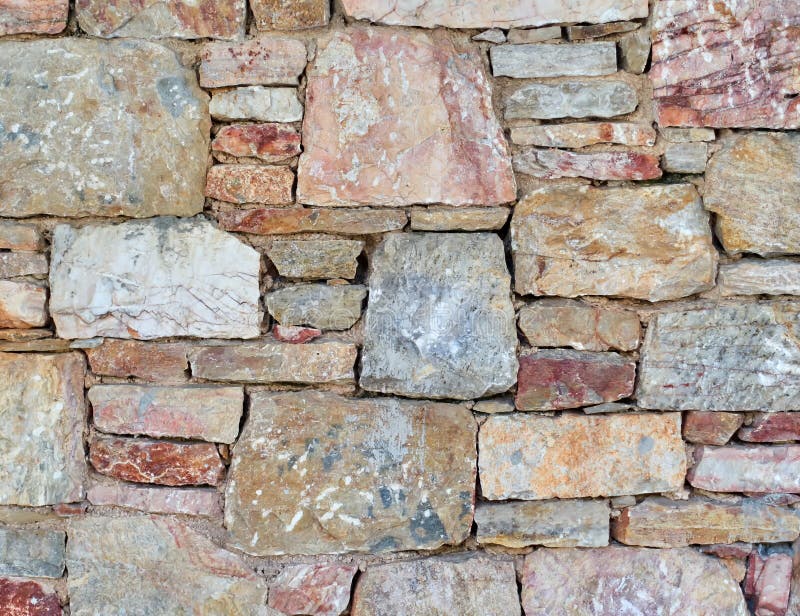 Colorful Stone Wall Closeup Stock Photo - Image of construction ...