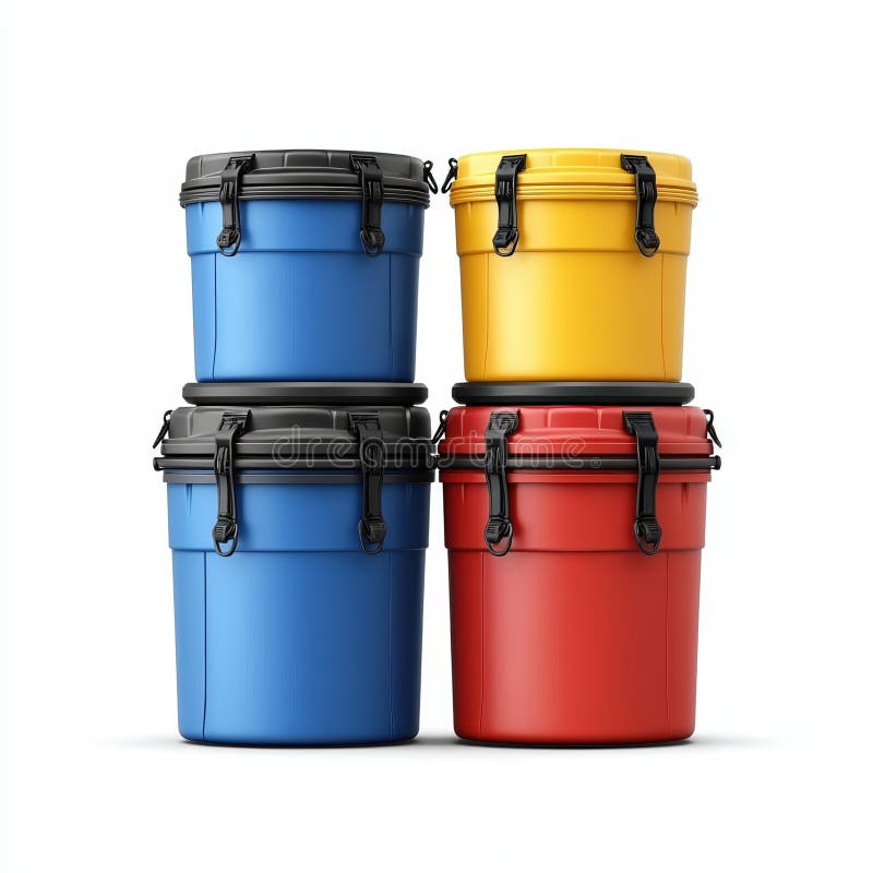 Colorful Storage Buckets Stacked Together Ideal for Organization and ...