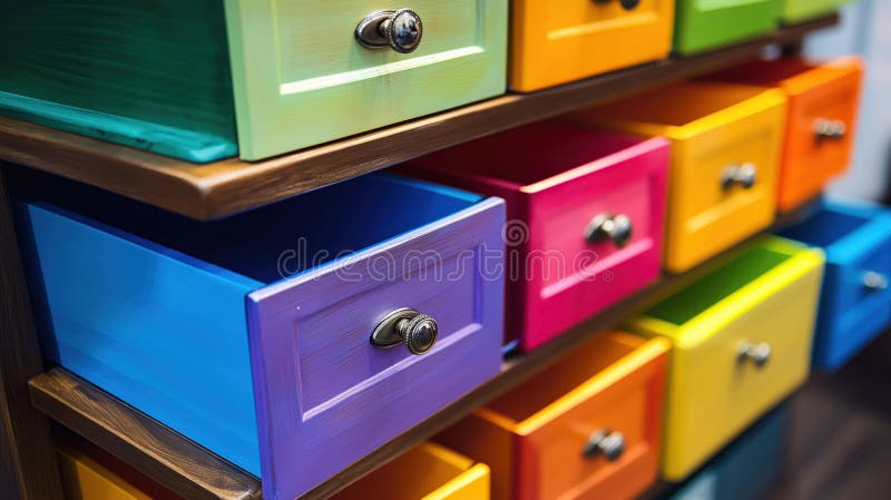 Colorful Storage Drawers with a Vibrant Design and Modern Aesthetic ...