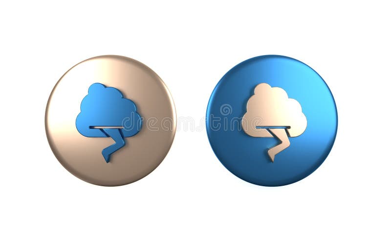 Colorful Storm Icon Isolated on White Background. Cloud and Lightning ...