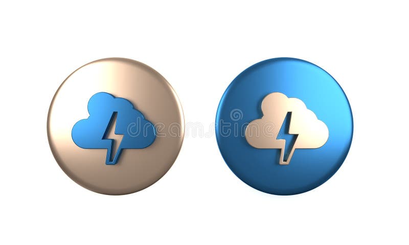 Colorful Storm Icon Isolated on White Background. Cloud and Lightning ...