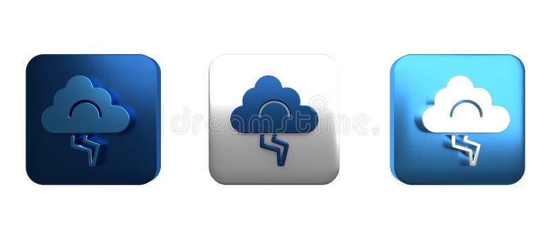 Colorful Storm Icon Isolated on White Background. Cloud and Lightning ...