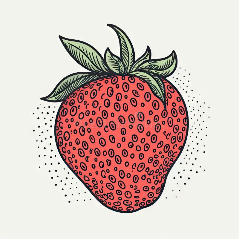 Colorful Strawberry Illustration for Label Design and Banners. Stock ...