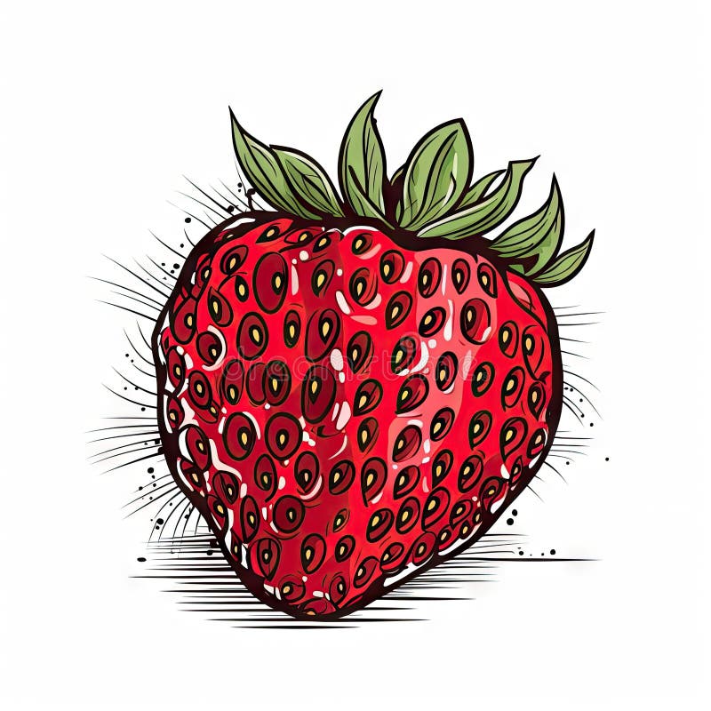 Colorful Strawberry Illustration for Label Design and Banners. Stock ...