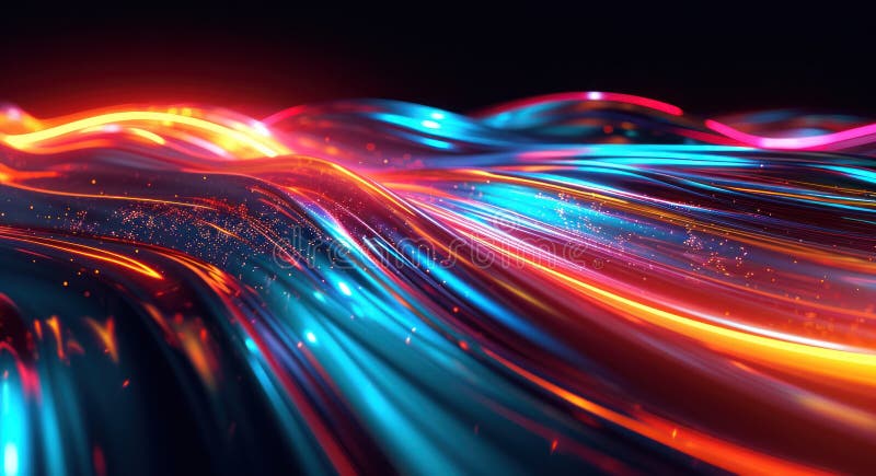 Colorful Streaks of Light are Shown in the Dark Stock Image - Image of ...