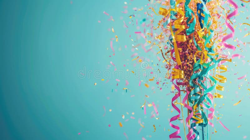 A Colorful Streamer with a Blue Background Stock Image - Image of ...