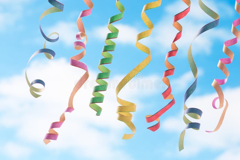 Colorful Streamers on White Stock Photo - Image of collection, merry ...