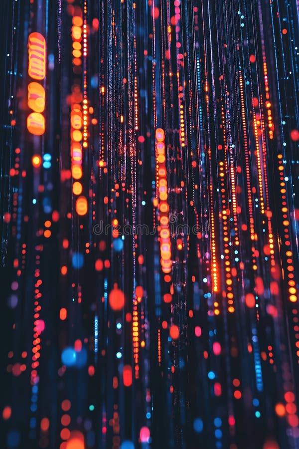 Vivid Data Streams in a Dark Setting Showcasing Digital Connectivity ...