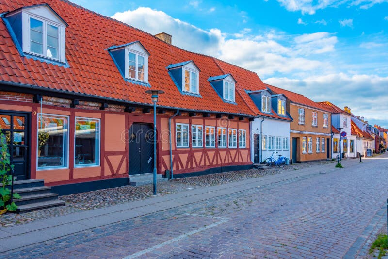Colorful Street at Center of Koge, Denmark Stock Image - Image of ...