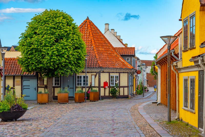 Colorful Street in the Center of Odense, Denmark Stock Image - Image of ...