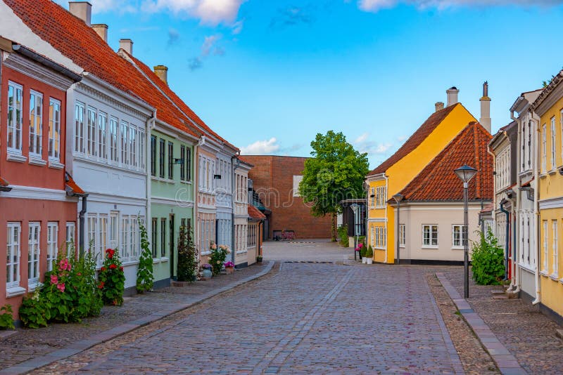 Colorful Street in the Center of Odense, Denmark Stock Image - Image of ...