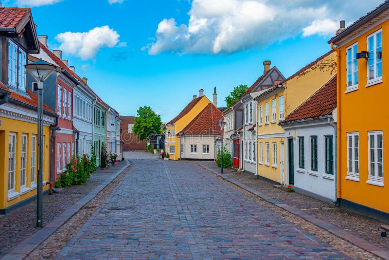 Colorful Street in the Center of Odense, Denmark Stock Image - Image of ...