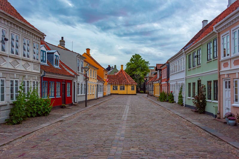 Colorful Street in the Center of Odense, Denmark Editorial Photo ...