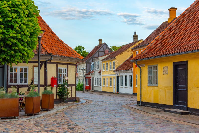 Colorful Street in the Center of Odense, Denmark Editorial Stock Photo ...