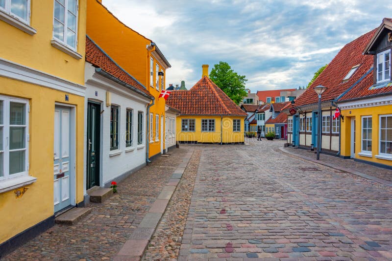 Colorful Street in the Center of Odense, Denmark Editorial Photography ...