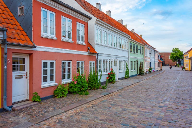 Colorful Street in the Center of Odense, Denmark Editorial Image ...