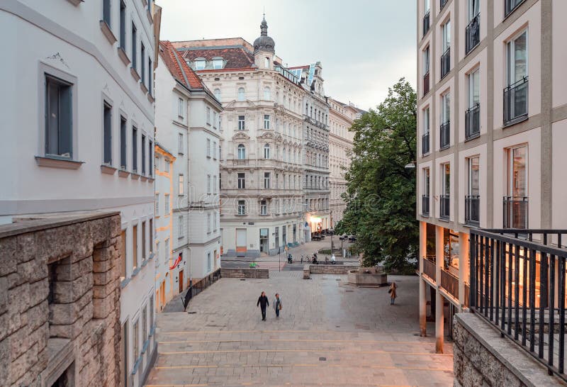 Colorful Street with in Vienna, Austria Editorial Stock Photo - Image ...