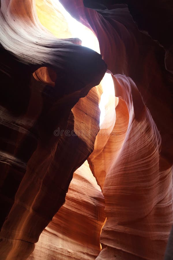 Antelope Canyon Light and Shadow Stock Photo - Image of geology ...