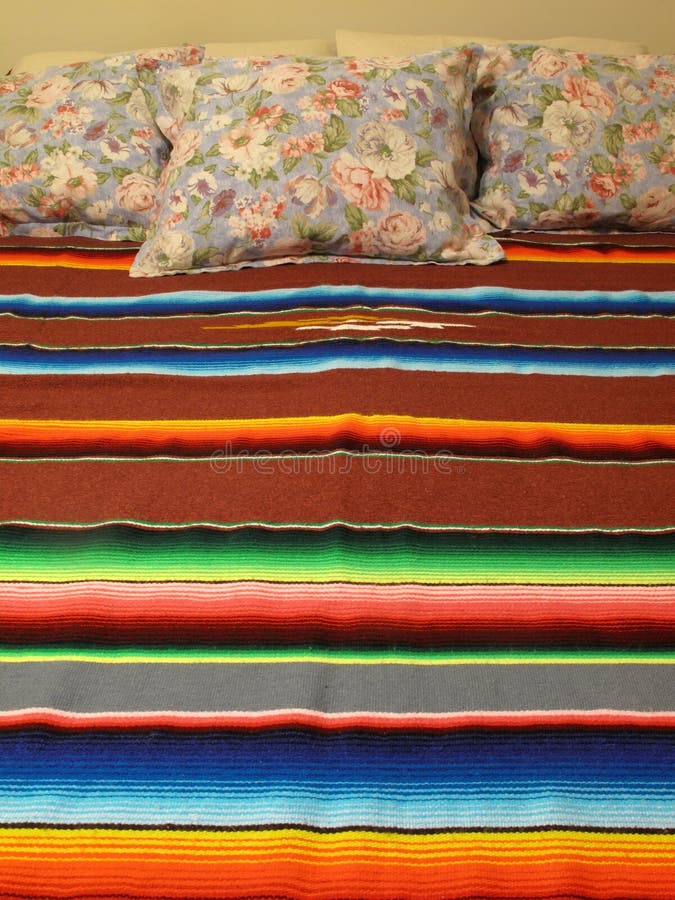 Colorful Striped Bed Cover stock image. Image of cover - 17547075