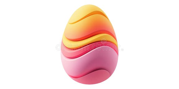 Colorful Striped Easter Egg Design Isolated on Transparent Background ...