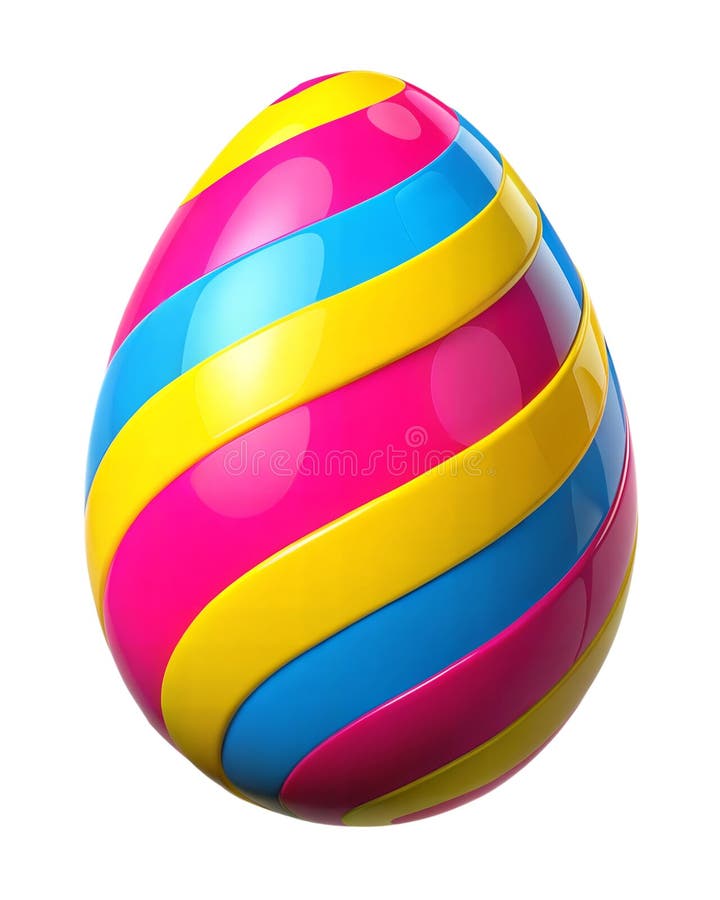 Colorful Striped Easter Egg Isolated on White Background Stock Photo ...