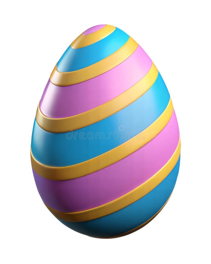Colorful Striped Easter Egg Isolated on White Background Stock Photo ...
