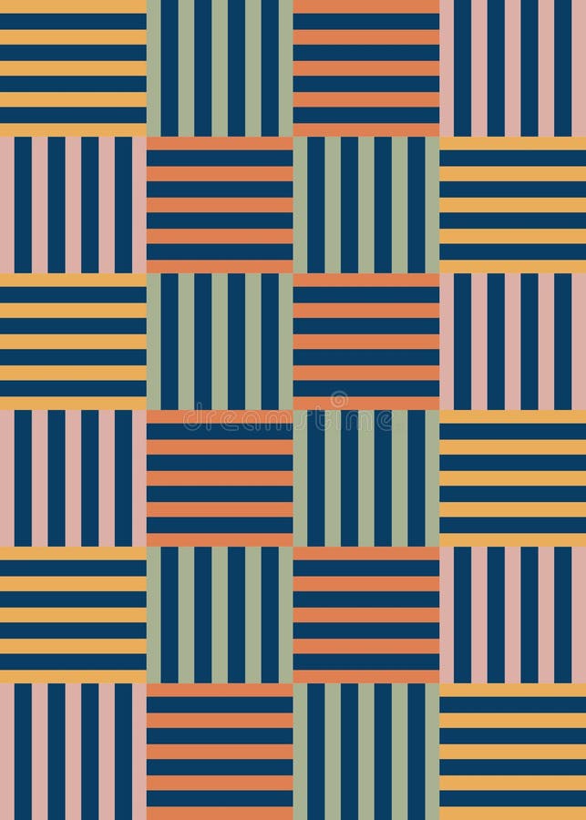 Colorful Striped Geometric Patchwork Pattern Stock Illustration ...