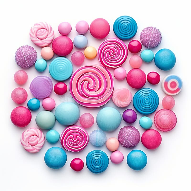 Colorful Striped and Polka Dot Stones Displayed on a Clean White ...