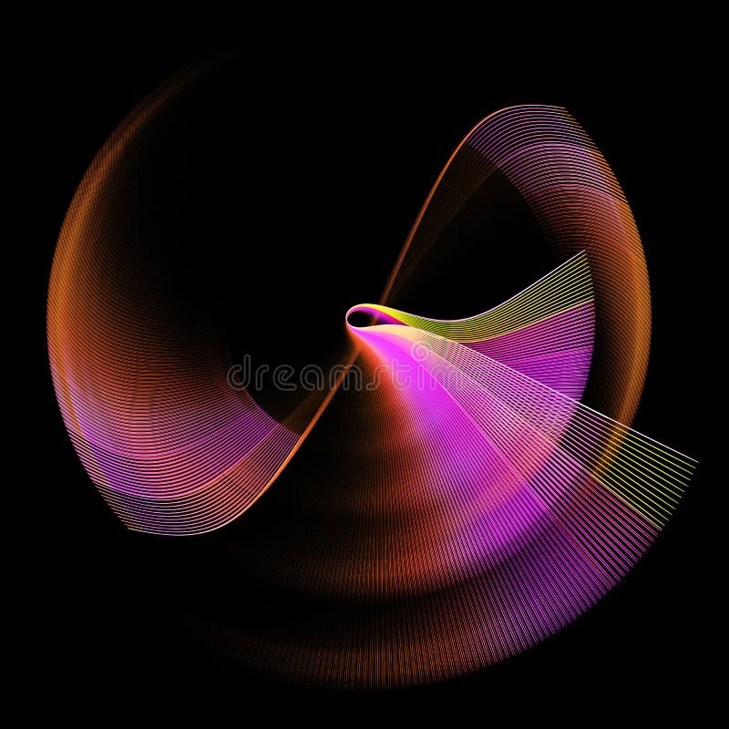 Colorful, Striped, Rotating Elements on a Black Background. Icon, Logo ...