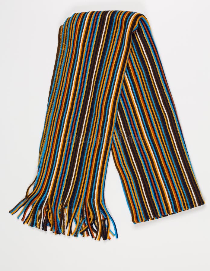 Colorful Striped Scarf on a White Background Stock Image - Image of ...