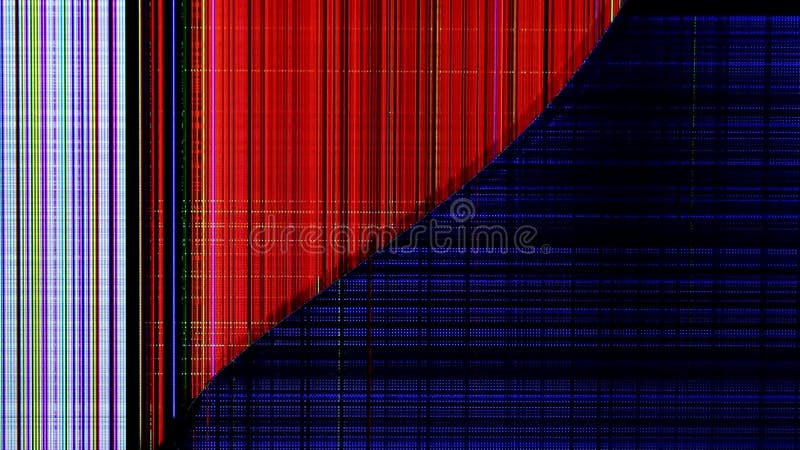 Colorful Stripes on a Broken LCD TV Screen Stock Footage - Video of ...