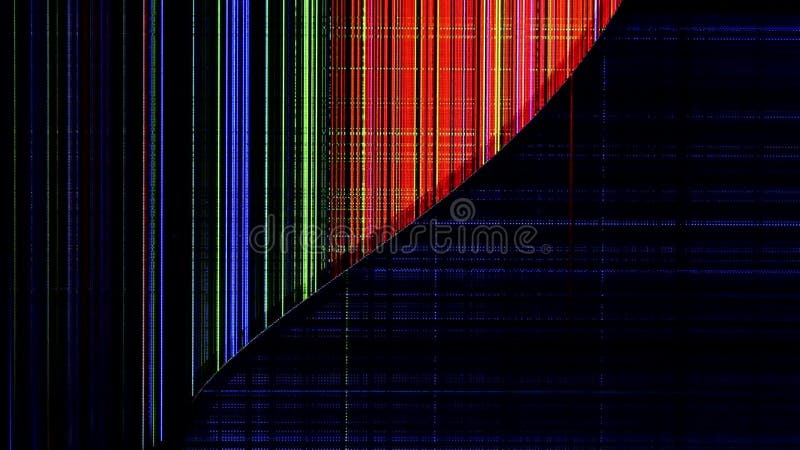 Colorful Stripes on a Broken LCD TV Screen Stock Footage - Video of ...