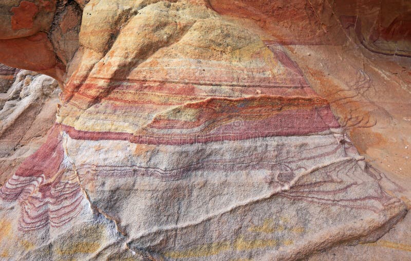 Colorful stripes on rock stock photo. Image of scenic - 125196342