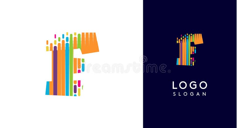 Colorful Stripes Transitioning into Pixel-like Elements Fat Logo ...