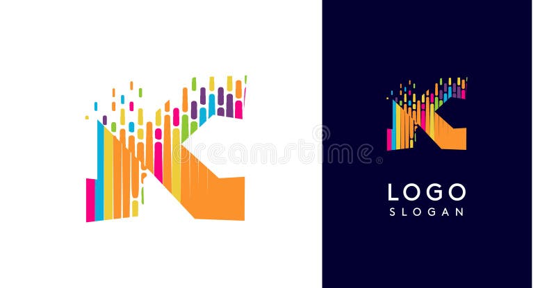 Colorful Stripes Transitioning into Pixel-like Elements Fat Logo ...