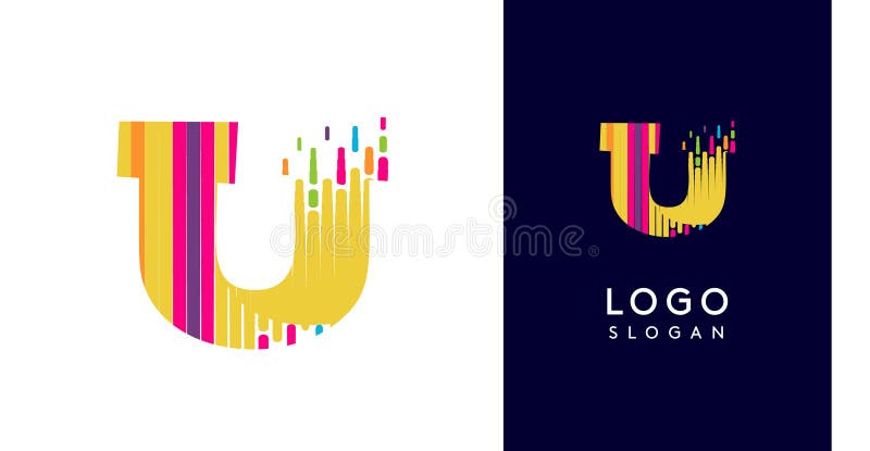 Colorful Stripes Transitioning into Pixel-like Elements Fat Logo ...