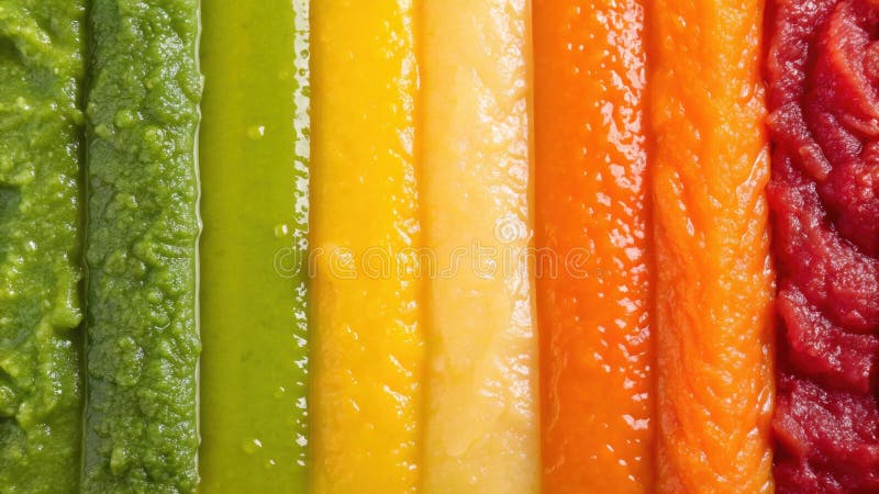 Colorful Stripes of Vegetable Puree Forming a Gradient Stock Image ...