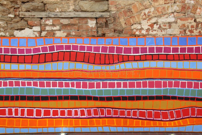 Colorful Strips Paint on a Stone Wall Stock Photo - Image of strips ...
