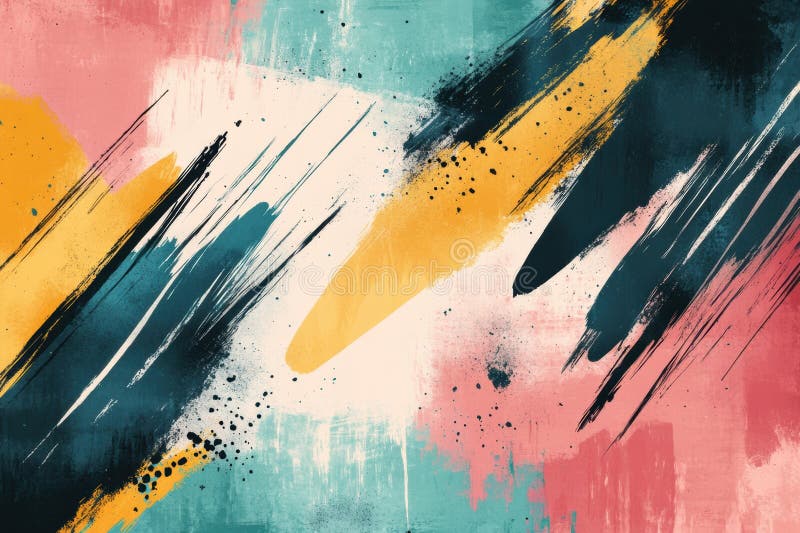 Colorful Strokes of Paint Blend Seamlessly To Create an Abstract Visual ...